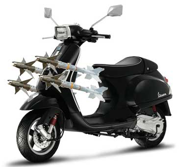 Modern Vespa : Gun Mount on Vespa