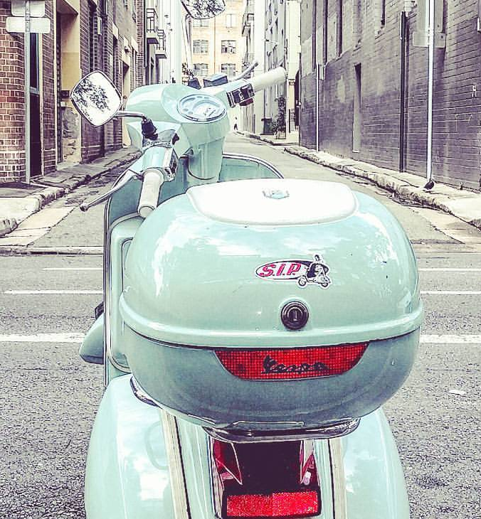 Modern Vespa : Modern PX Backrest & Rack for a Top Box