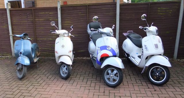 Modern Vespa : Side-by-side photos/pics of various Vespas