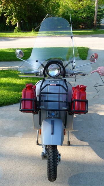 Modern Vespa : P-Series Front Rack with Fuel Can holders...