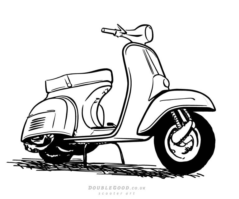 Modern Vespa : Let's Draw Scooters!