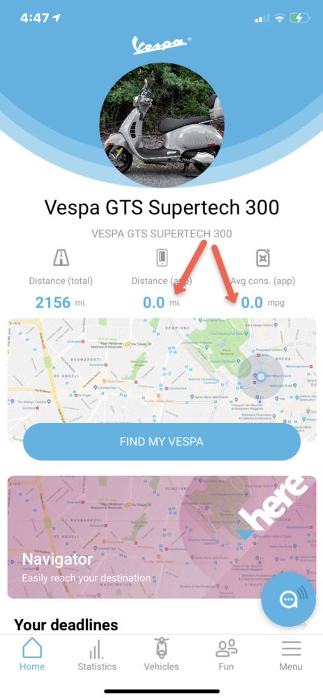 Modern Vespa : Vespa iOS app not refreshing its data