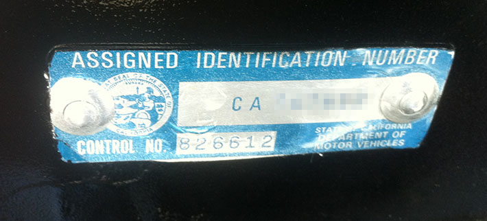 Modern Vespa : State Assigned VIN