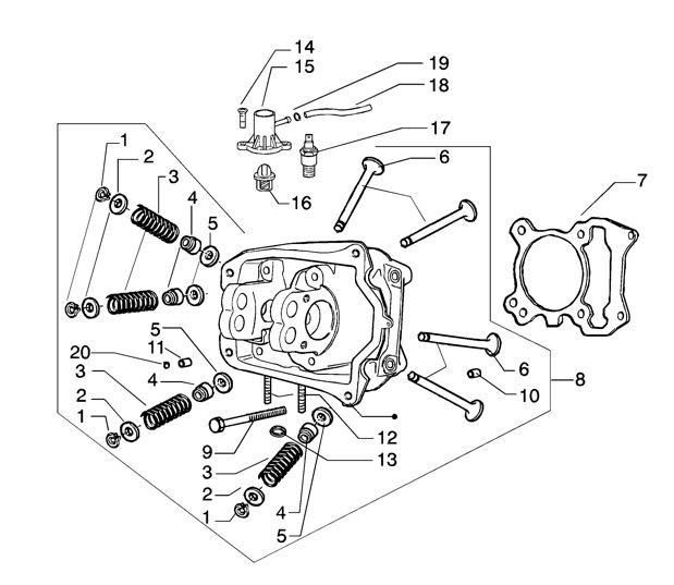 Modern Vespa : Replacing ET4 125 cylinder head with a 4 valve one