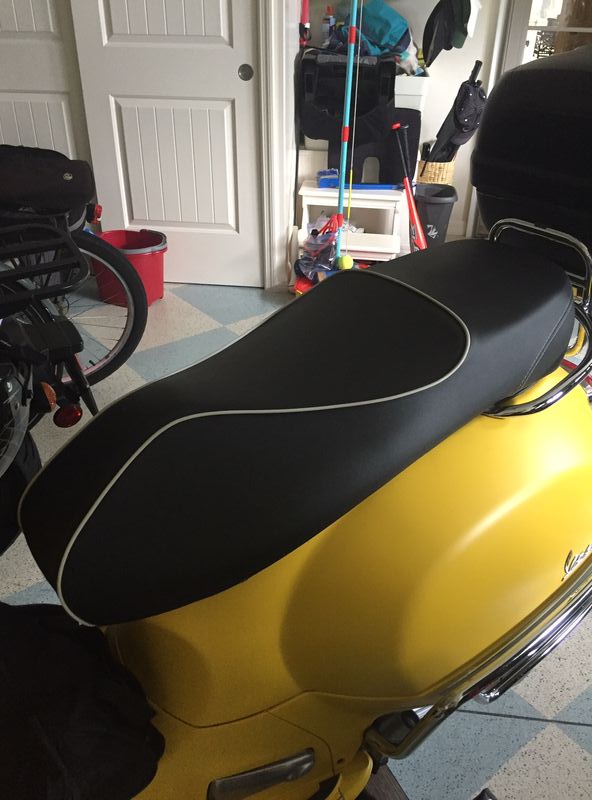 Modern Vespa : Lowering the GTS 250 seat (upholstery only)
