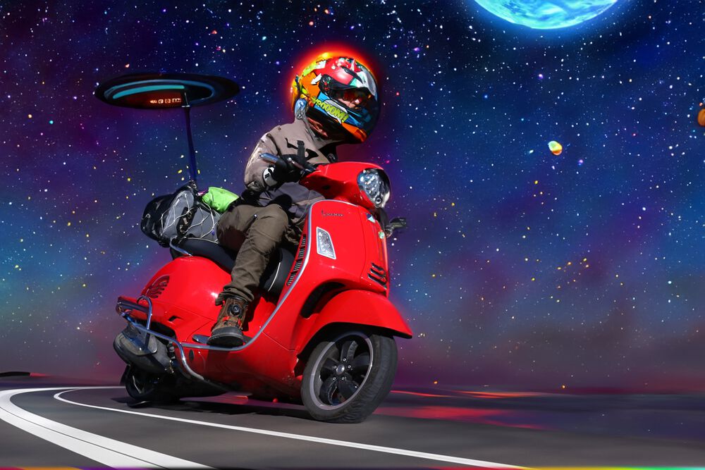 Modern Vespa : Experimenting with generative fill