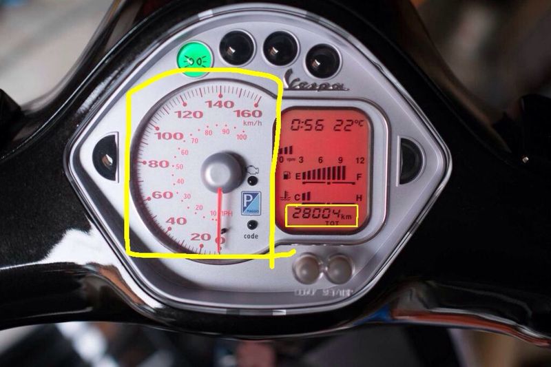 Modern Vespa : Identifying Vespa GTS 250 Speedometer Variants