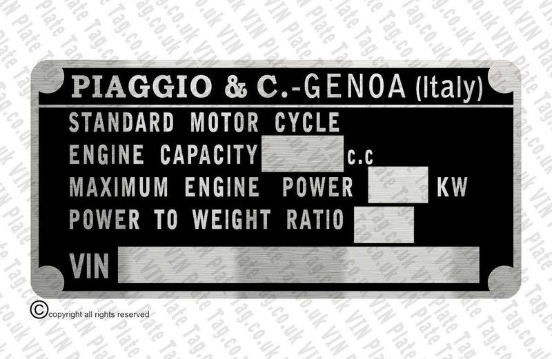 Modern Vespa : VIN Plate