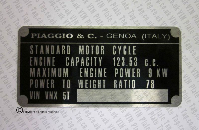 Modern Vespa : VIN Plate