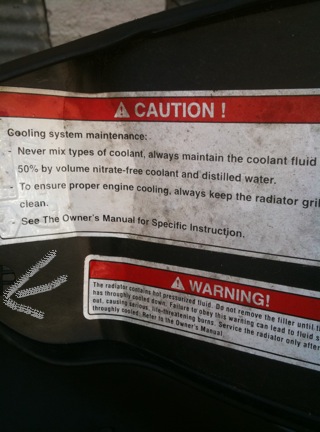 Modern Vespa : Vespa GT200: American Style 'Warning' Sticker