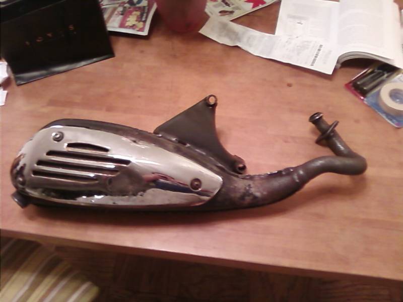 Modern Vespa : Advice on rusty tailpipe?