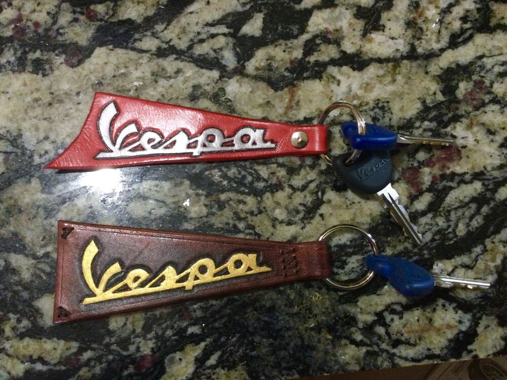 Modern Vespa : Leather Vespa Keychain and Patches