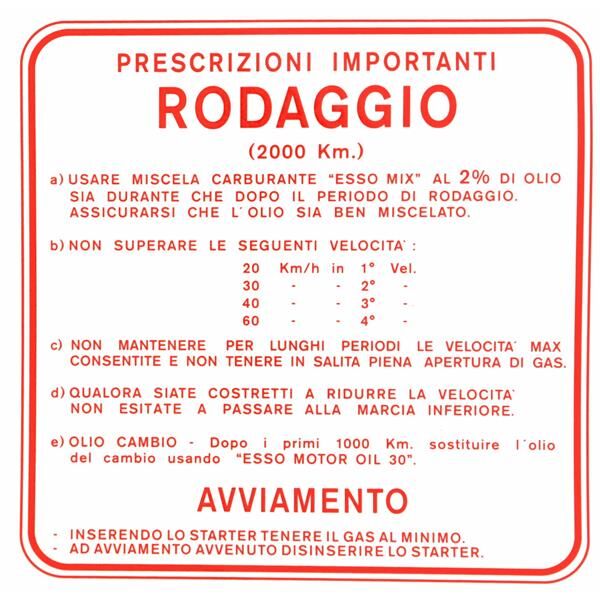 Modern Vespa : Vespa Rodaggio 2% water transfer decal