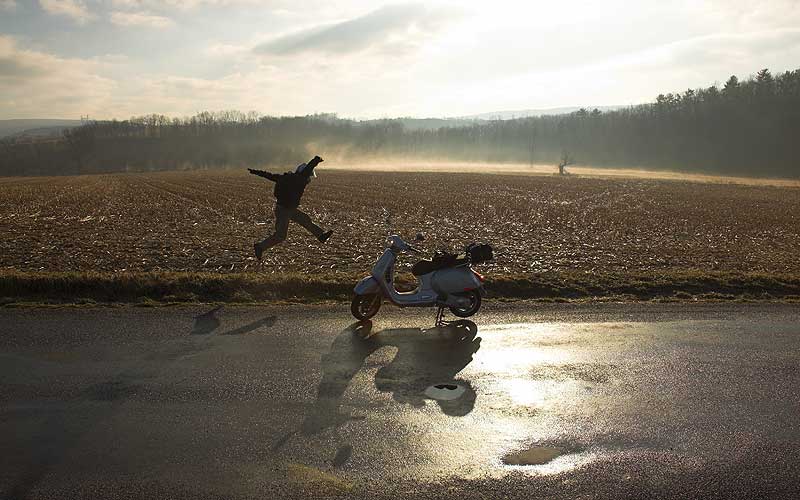 Modern Vespa : Riding---jump for joy